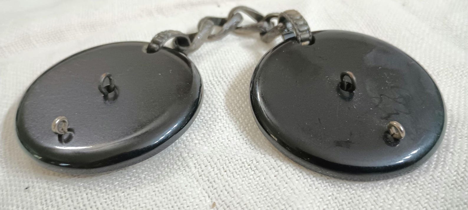 Antique Cloak Buckle Set With Chain, Huge Bakelite and Metal With ...