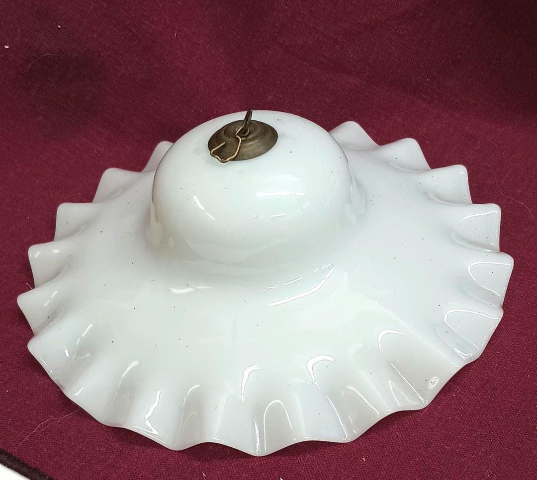 Antique Opaline Milk Glass Smoke Bell, Soot Shade for Kerosene Wall ...