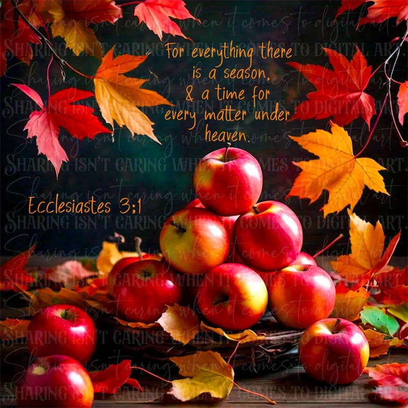 Ecclesiastes Verse PNG File, Digital Download, Sublimation PNG, Autumn ...