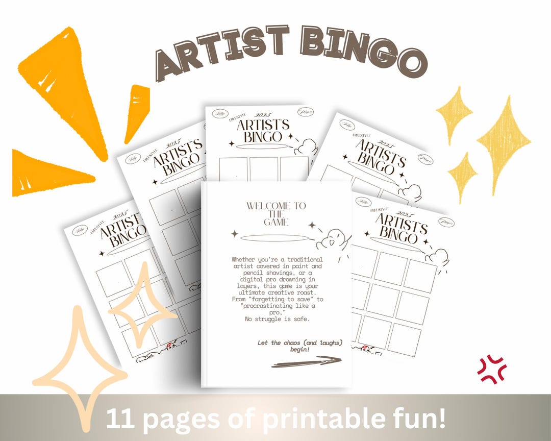 2025 Artist Bingo - Fun Printable Game for Children Traditional ...