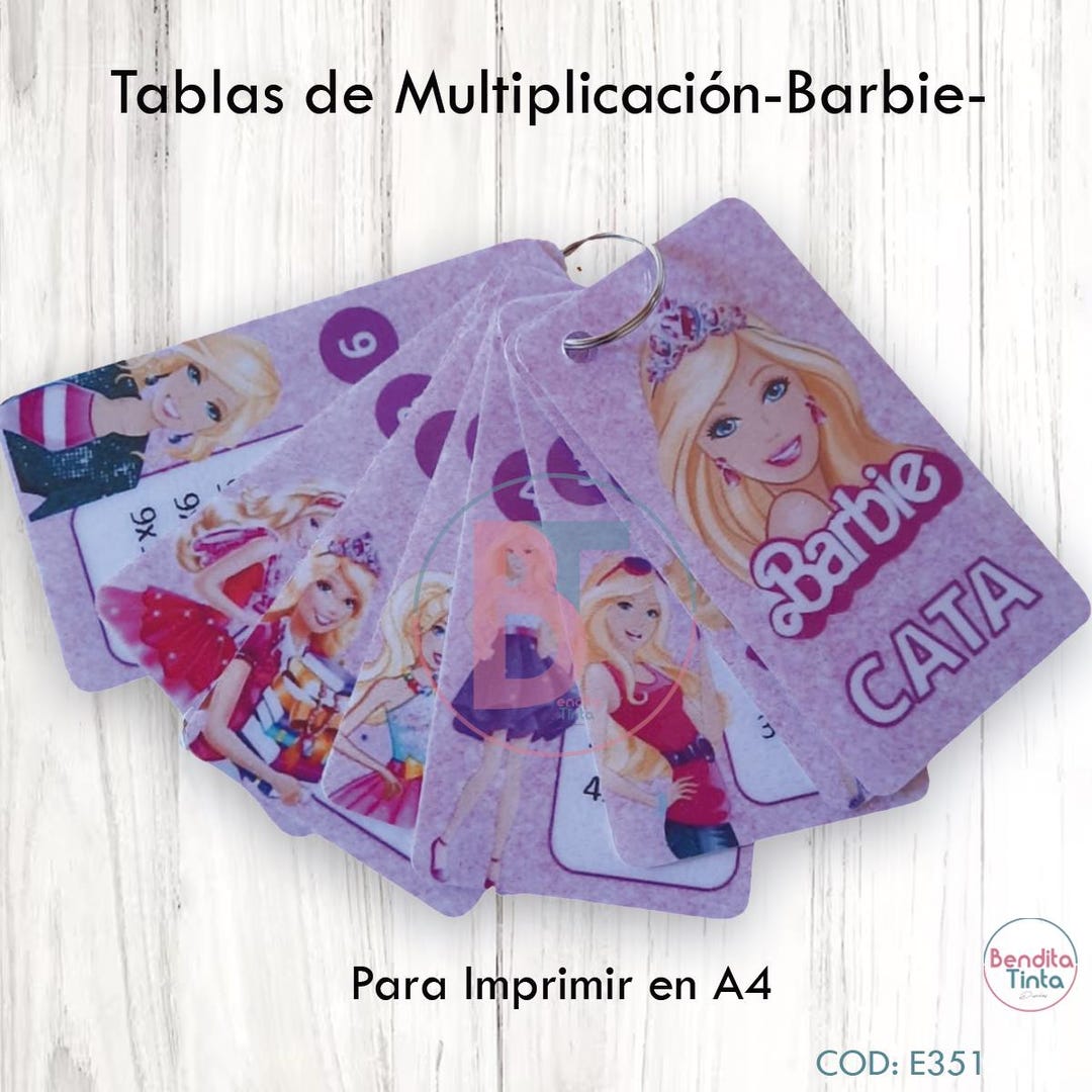 Tablas de Multiplicar de Barbie- Imprimibles- Matemáticas para niños ...