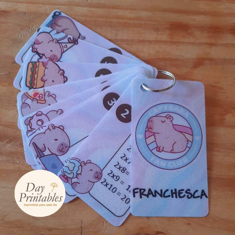 Printable Capybara Multiplication Tables (2 to 10) + Editable ...