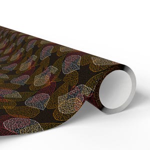 Fall Leaves Christmas Wrapping Paper Brown Leafs Design Best Gift Wrap ...