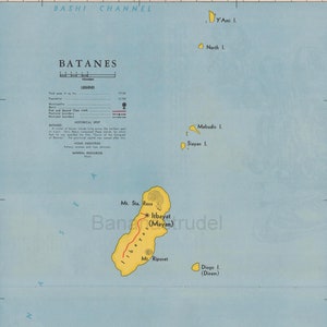 Batanes, Philippines - RARE Large Vintage 1959 Map - Basco - Itbayat - Etsy
