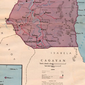 Cagayan, Philippines - RARE Large Vintage 1959 Map - Tuguegarao ...
