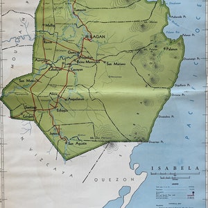 Isabela, Philippines - RARE Large Vintage 1959 Map - Ilagan - San ...