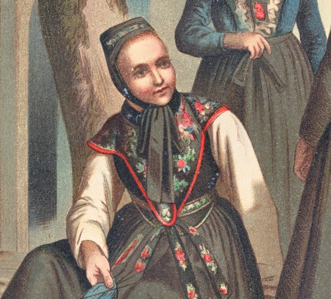 Antique German Costume Print – 1870s Grand Duchy of Hesse ...