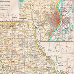1902 Antique Map of Northern Missouri - Antique Missouri Map (northern ...