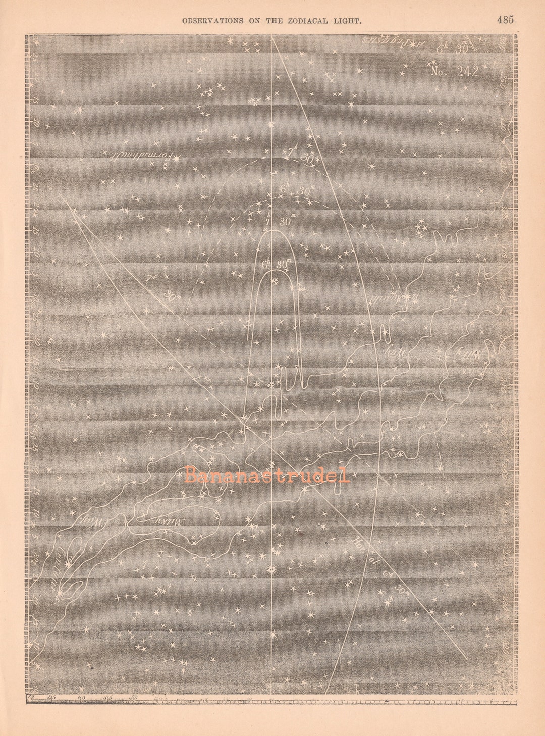 Antique Star Chart - 1856 Astronomy Print - Zodiacal Light - Vintage ...