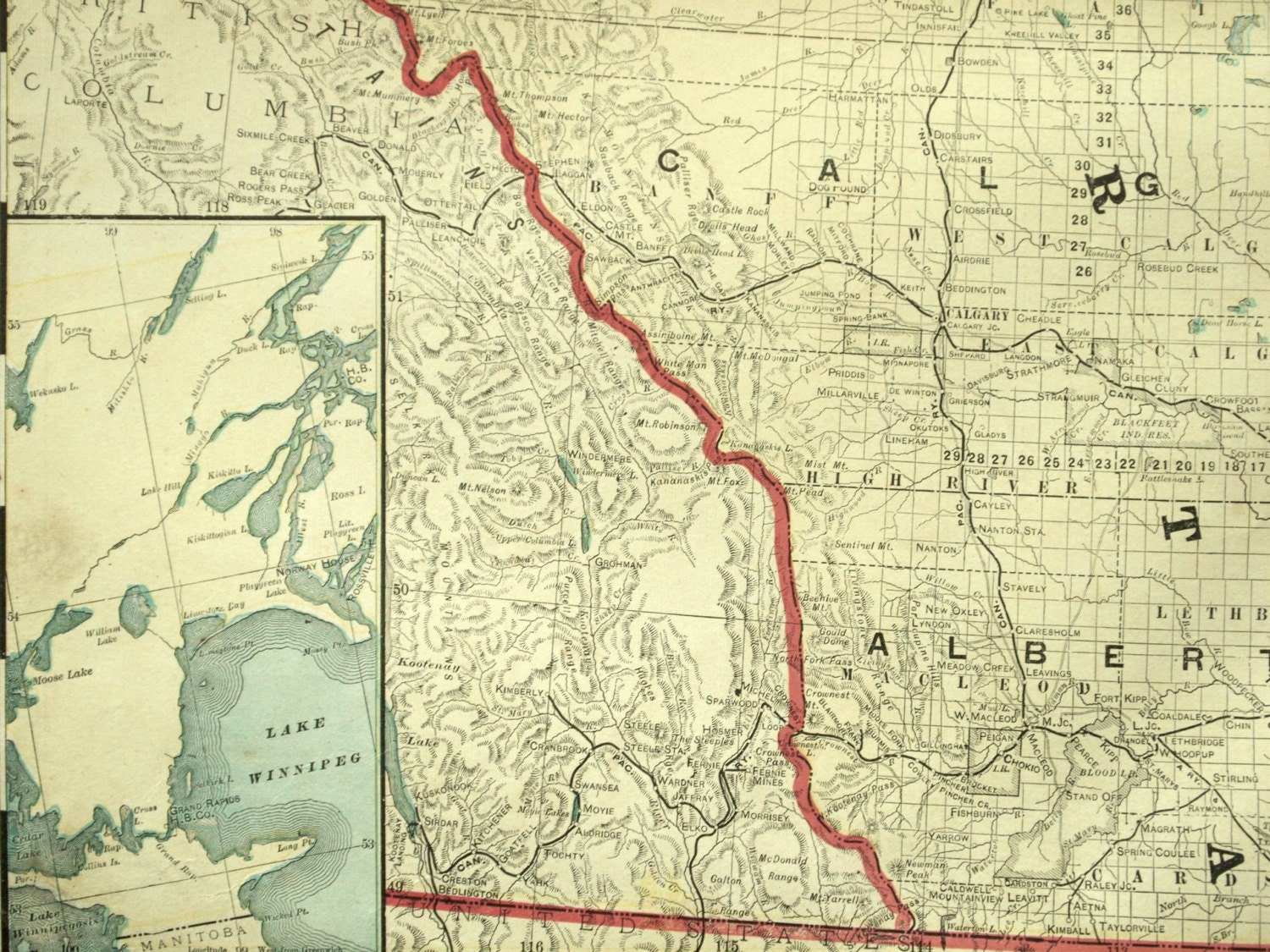 Antique Map of Alberta and Saskatchewan 1906 Rare Large Map | Etsy