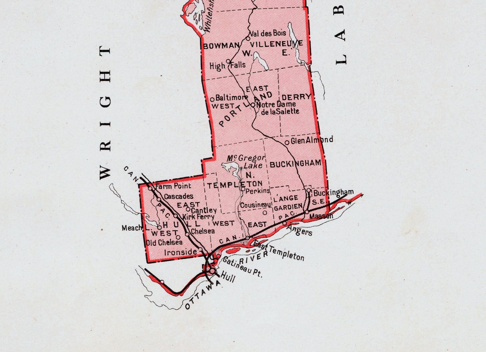 Antique Map of Hull Quebec Canada 1915 Vintage Electoral - Etsy