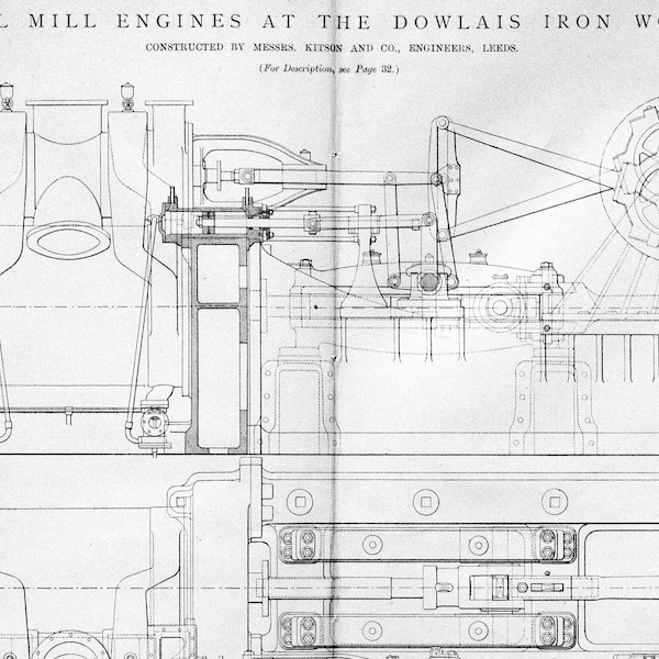 Antique Blueprint - Etsy