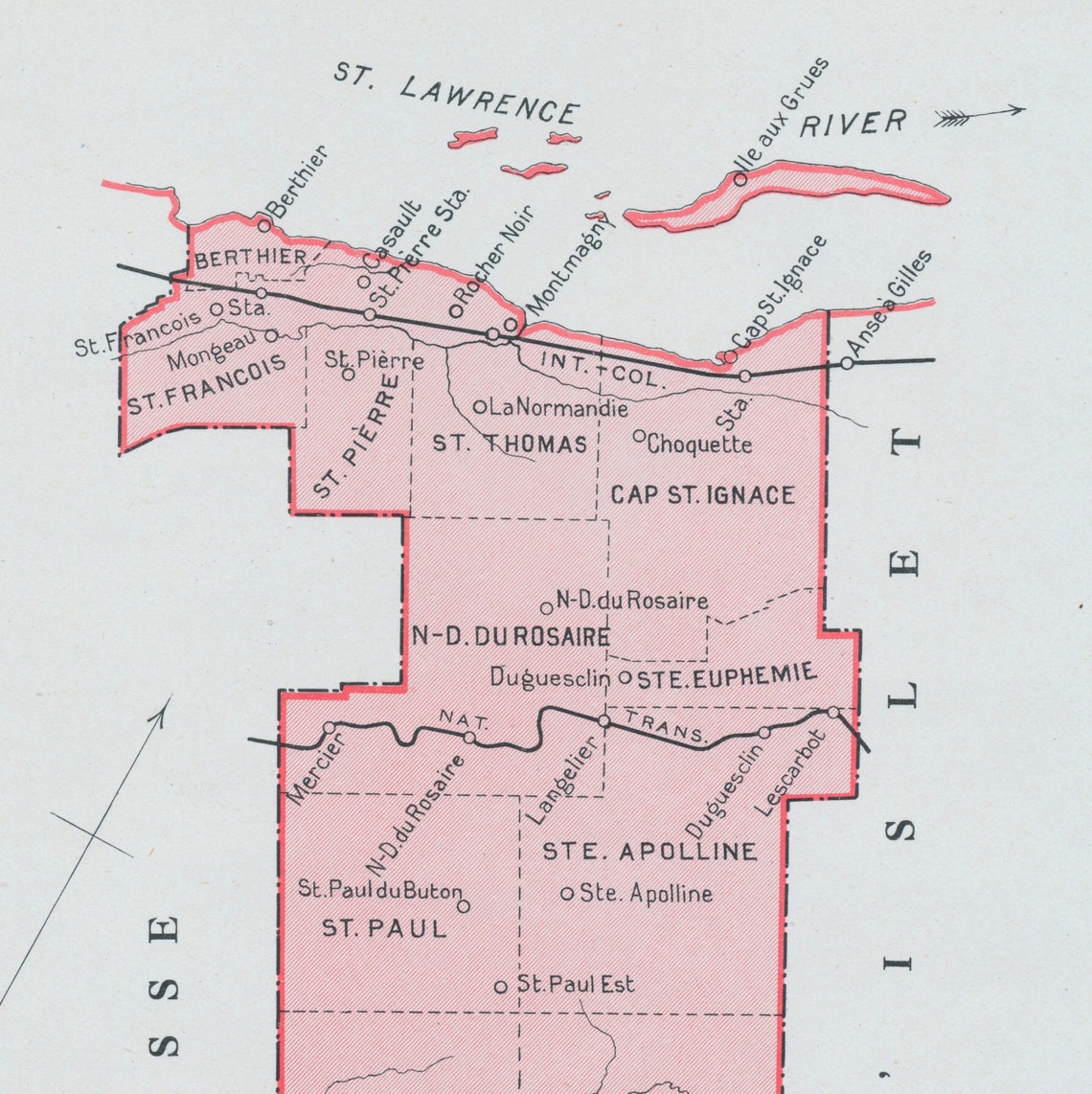 Antique Map of Montmagny Quebec Canada 1915 Vintage - Etsy