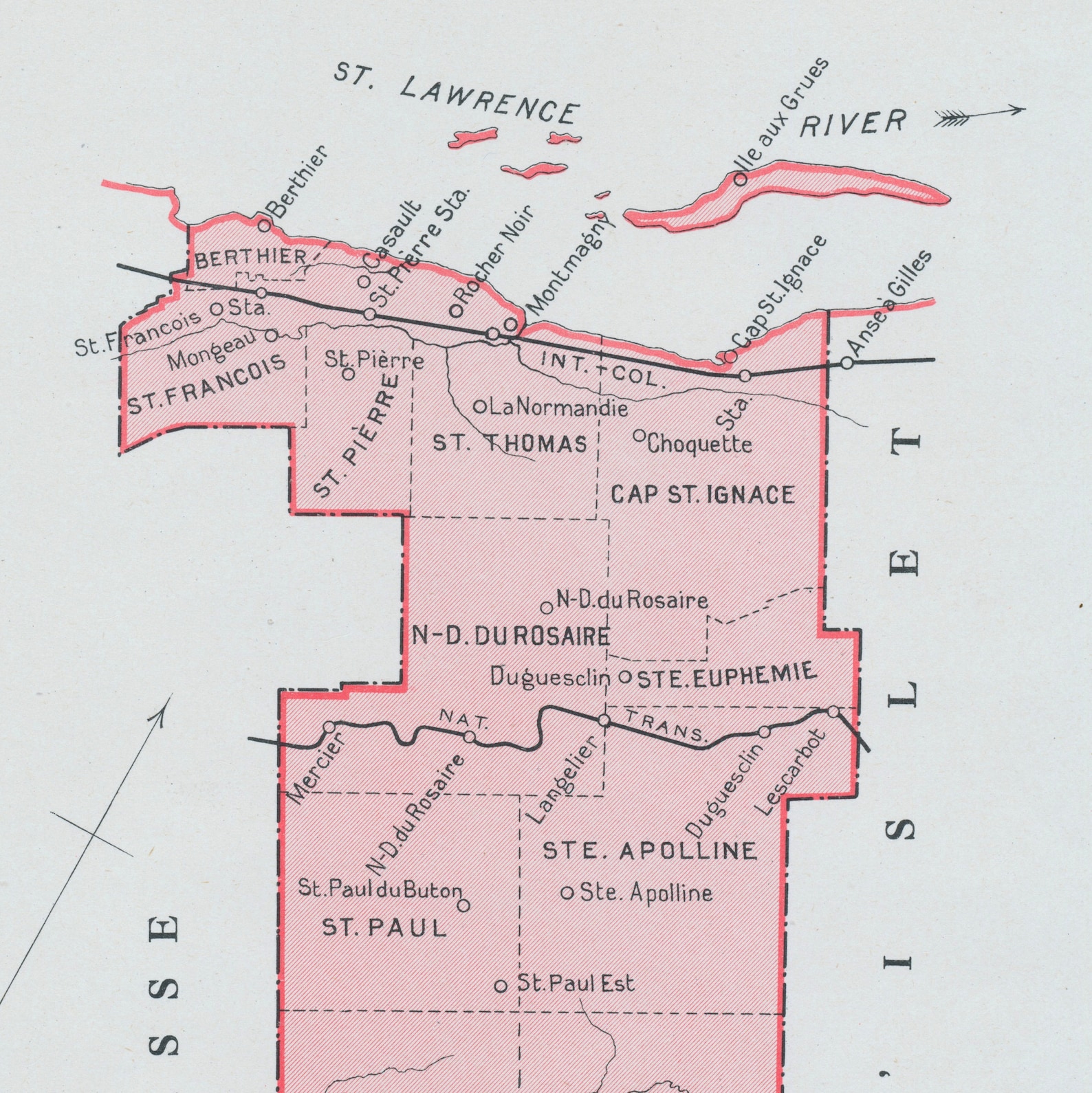 Antique Map of Montmagny Quebec Canada 1915 Vintage - Etsy