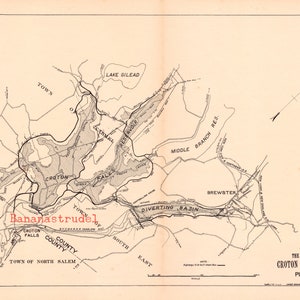Antique Map of Croton Falls Reservoir, New York Locality Map Dated 1907 ...