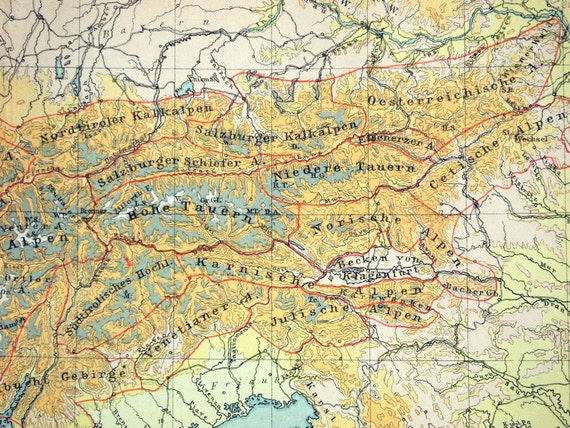 Alps Mountains Physical Map
