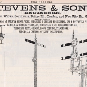 Rare Antique Advertisement for Stevens and Sons, Engineers 1889 ...