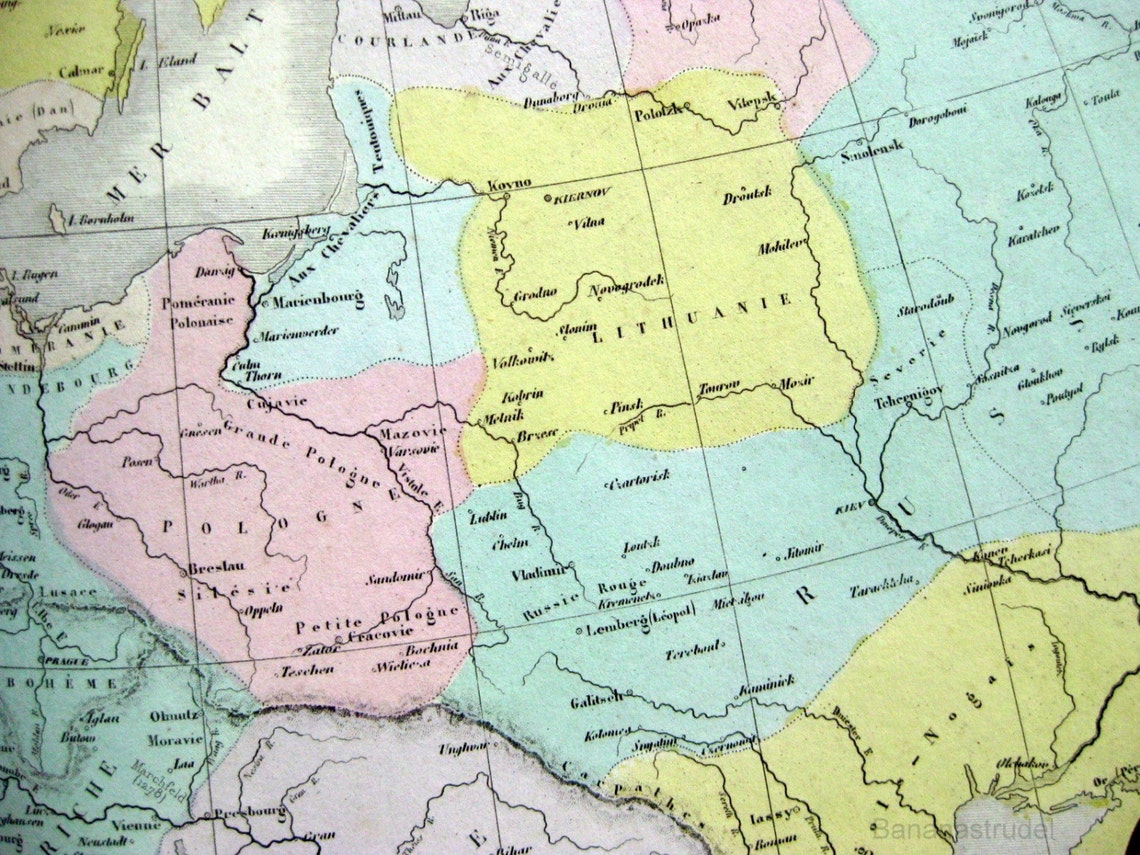 Antique Map of Feudal Europe in 1328 Published 1873 - Etsy