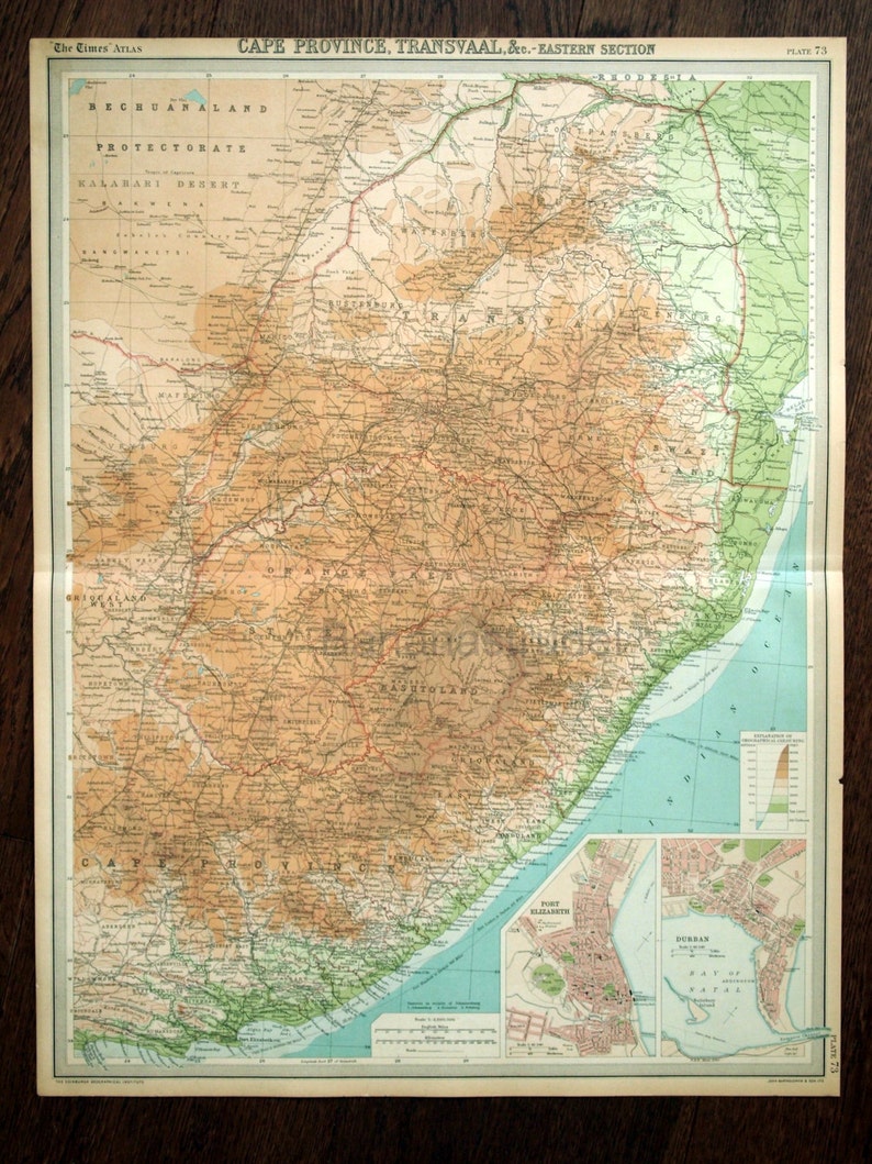 1922 Antique Map of the Cape Province Transvaal South Africa - Etsy