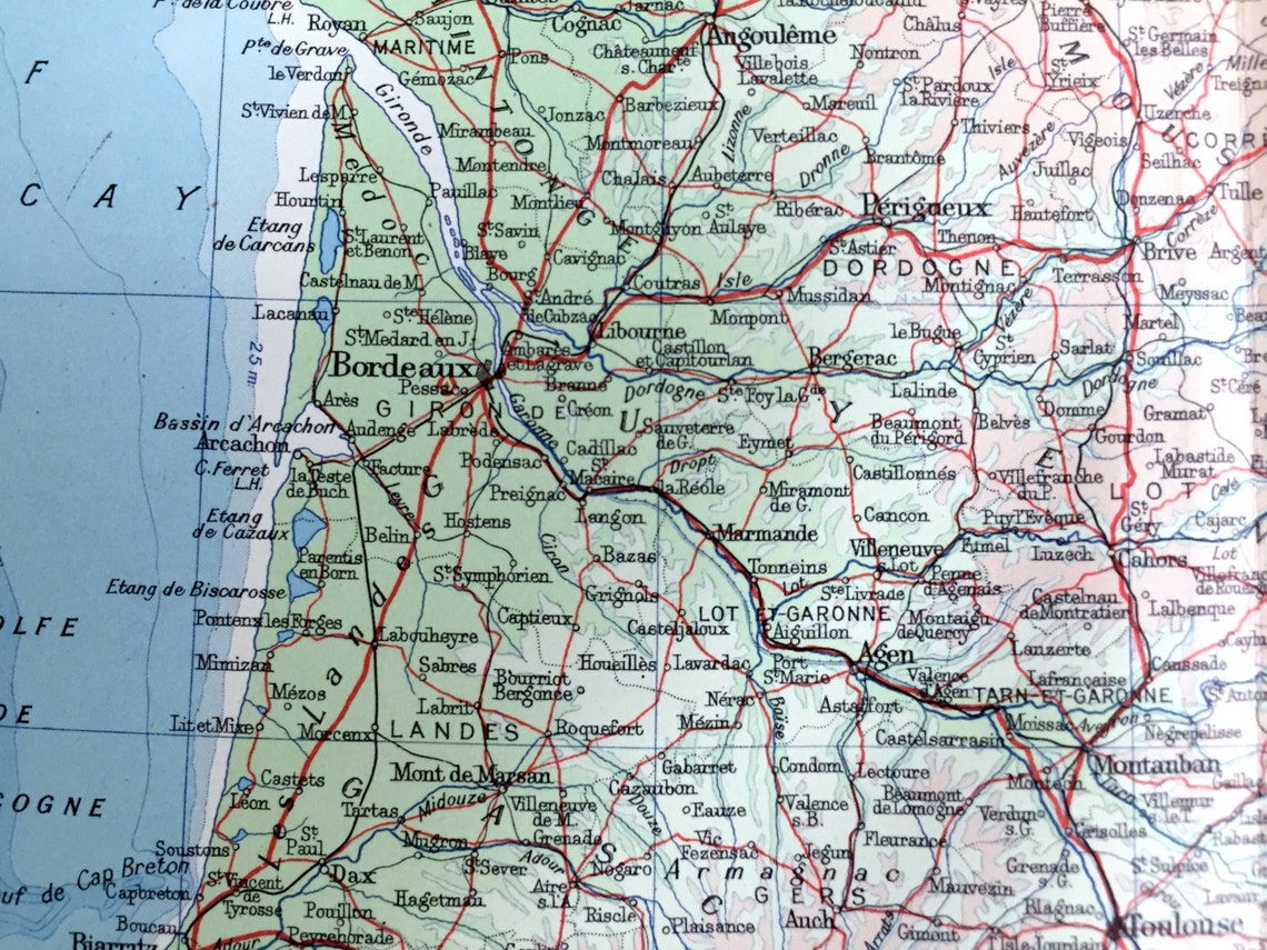 1958 Vintage Map of France Large Map of France - Etsy