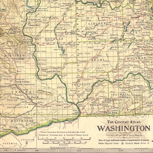 Antique Map of the State of Washington Washington Antique Map 1902 ...