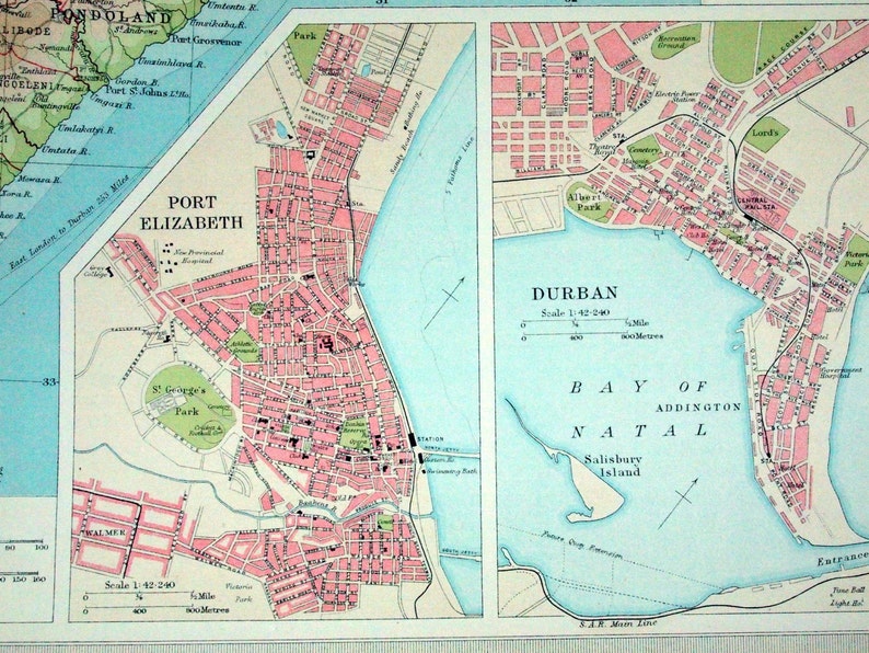 1922 Antique Map of the Cape Province Transvaal South Africa - Etsy