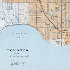 1915 Large Antique Street Map of Toronto, Ontario - Etsy