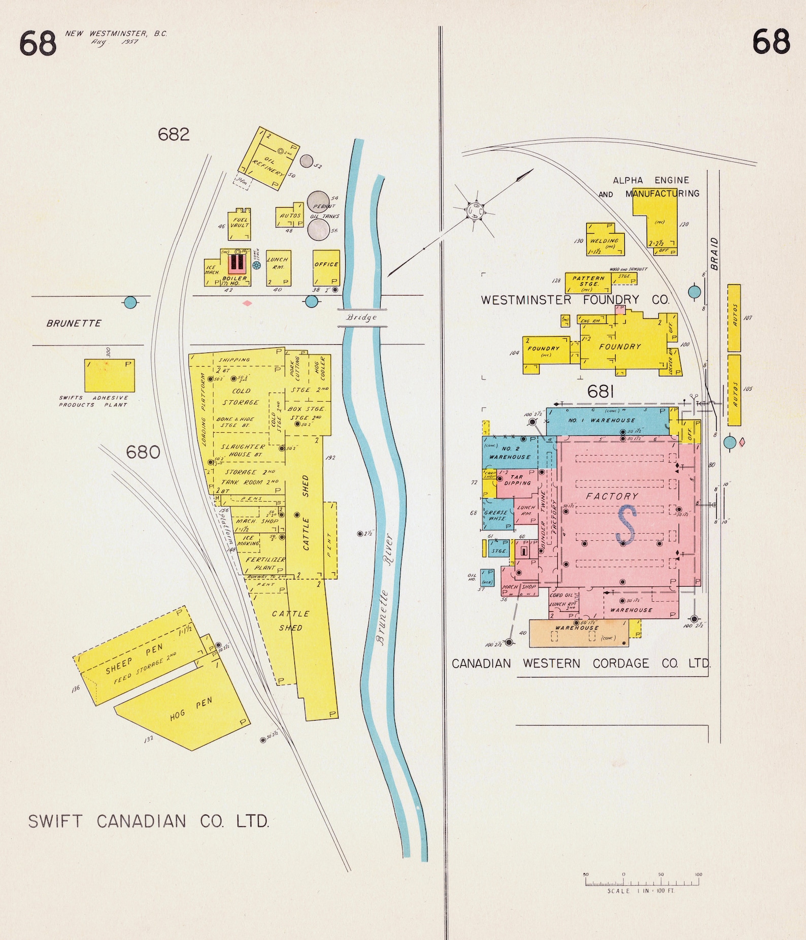 Vintage Map of New Westminster BC Swift Canadian Canadian - Etsy