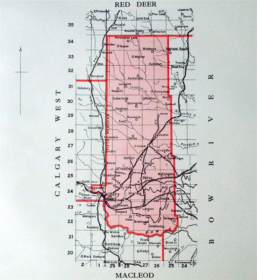1915 Antique Map of the Electoral District of Calgary East, Alberta ...