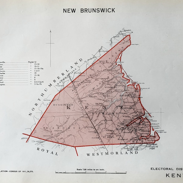 New Brunswick Map - Etsy