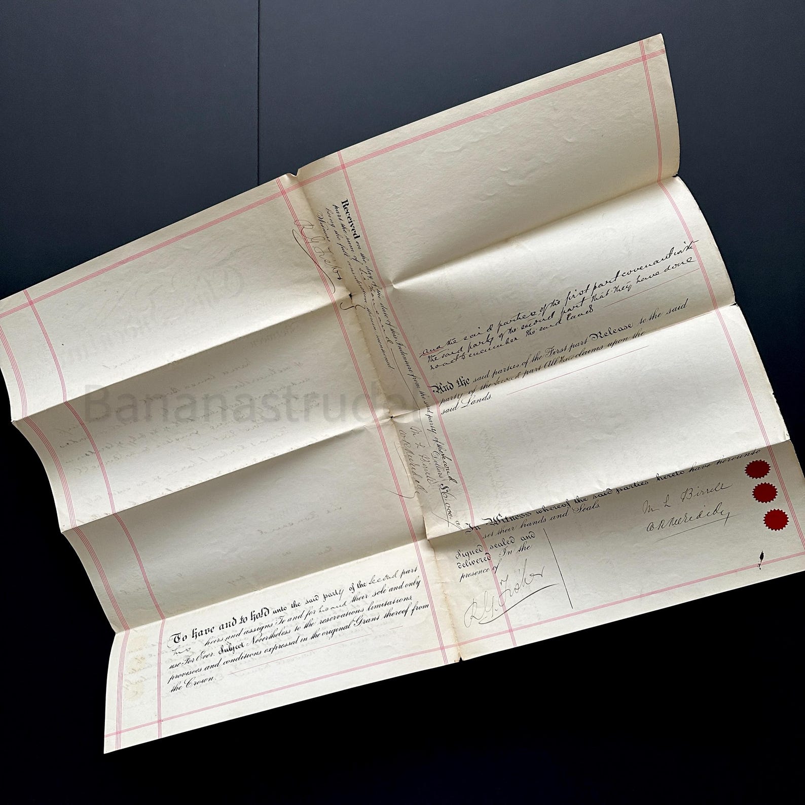 1886 Antique Indenture Deed of Land on Carling Street, London, Ontario ...
