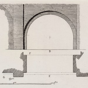 1845 Rare Large English Antique Print - Arches and Gateway, Saxon ...
