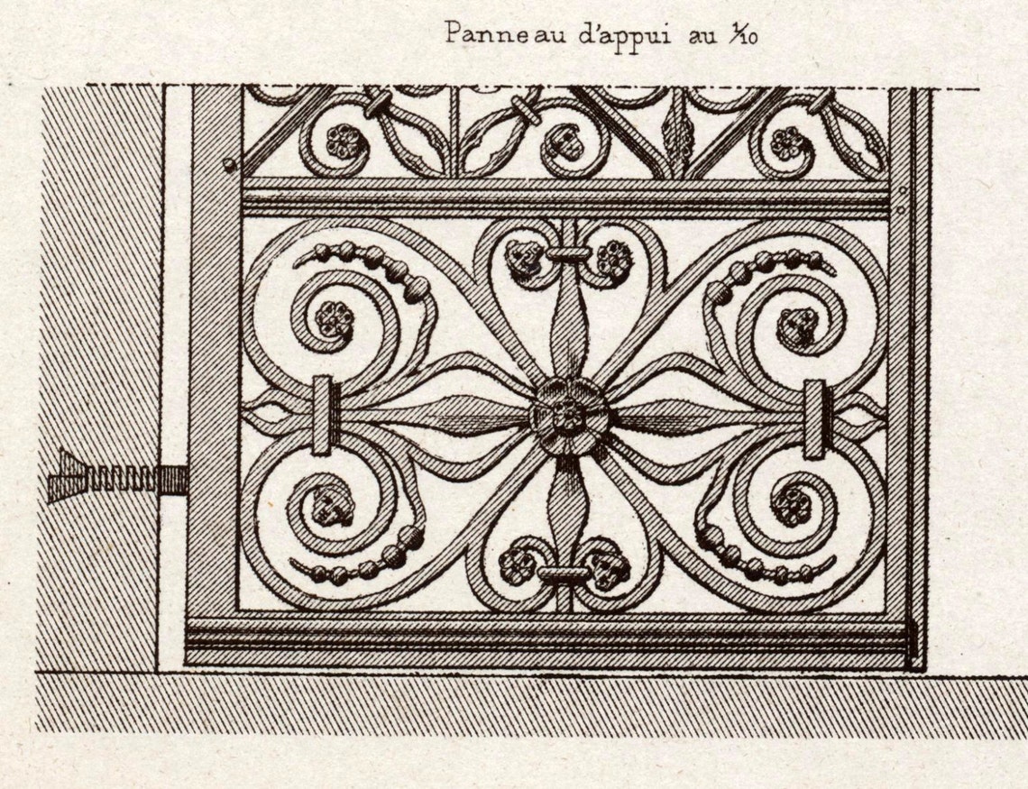Antique Engraving of a 14th-century Gate in the Museum of Rouen. 1880 ...
