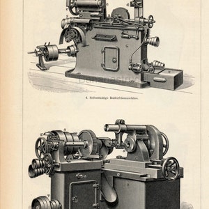 1895 German Antique Engraving of Milling Machines - Etsy Canada