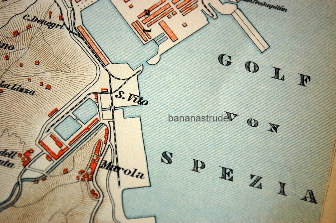 Antique Map of La Spezia Italy 1895 Vintage City Map Old - Etsy