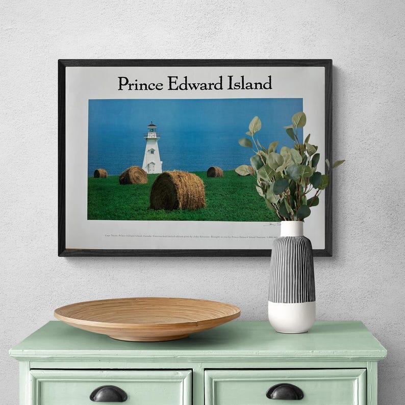 Vintage Poster of Cape Tryon Lighthouse, Prince Edward Island - Hay ...