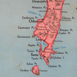 Romblon, Philippines - RARE Large Vintage 1959 Map - Sibuyan - Tablas ...