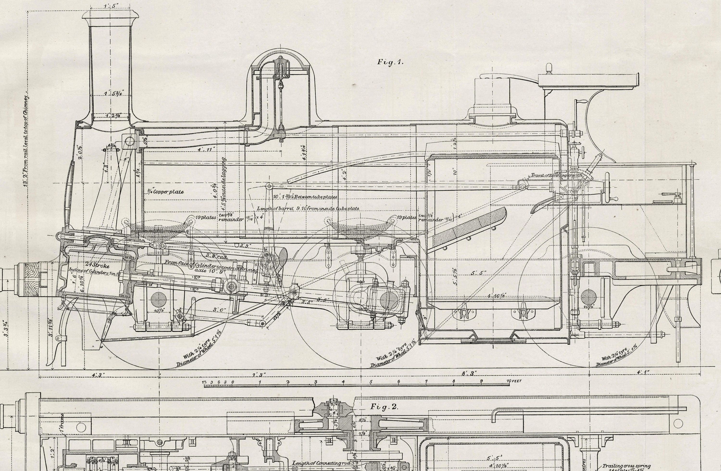 1880 Large Antique Engineering Drawing Goods Locomotive for - Etsy UK