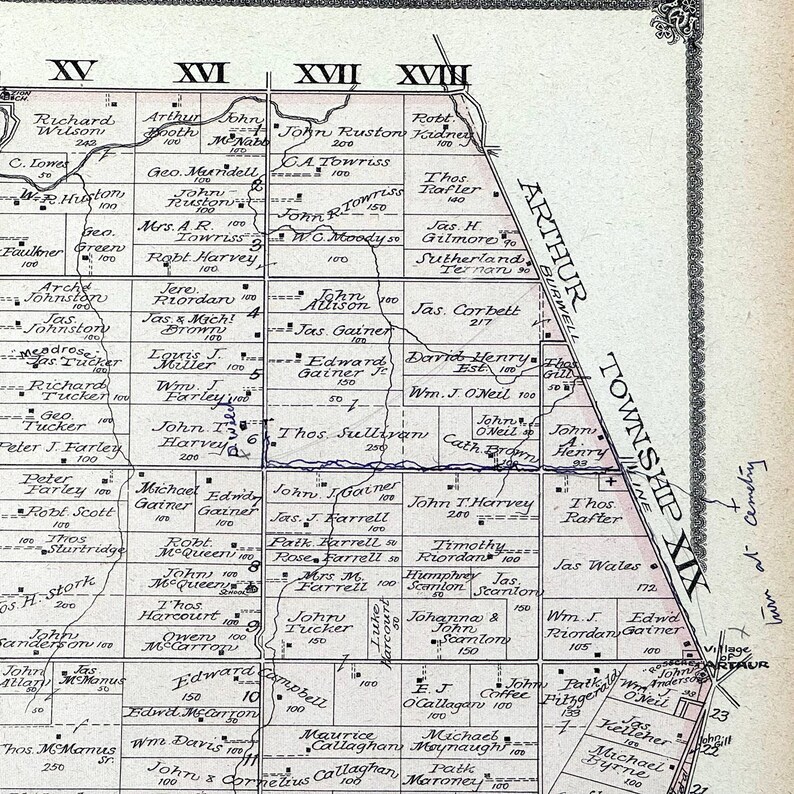 1906 Rare Large Vintage Map of Peel Township, Wellington County ...