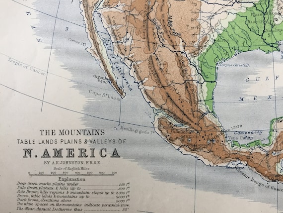 1887 Antique Map of North America Vintage Geology Print | Etsy