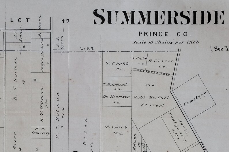 1880 Rare Antique Map of Summerside PEI first to Third - Etsy