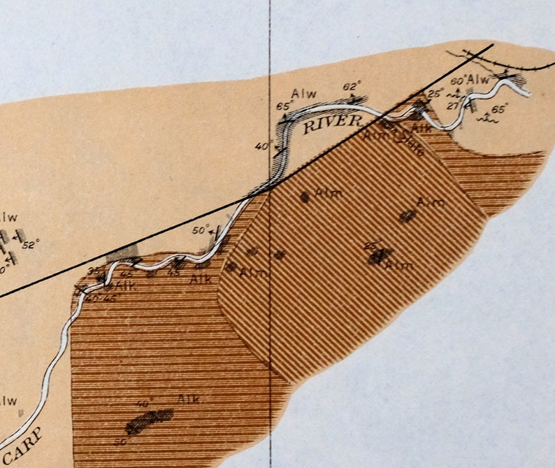 1909 Antique Map of Carp River Fault Michigan Michigan | Etsy