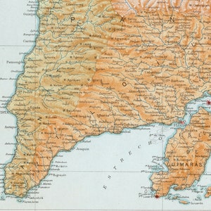 1900 Rare Antique Map of the Island of Panay, Philippines - Iloilo ...