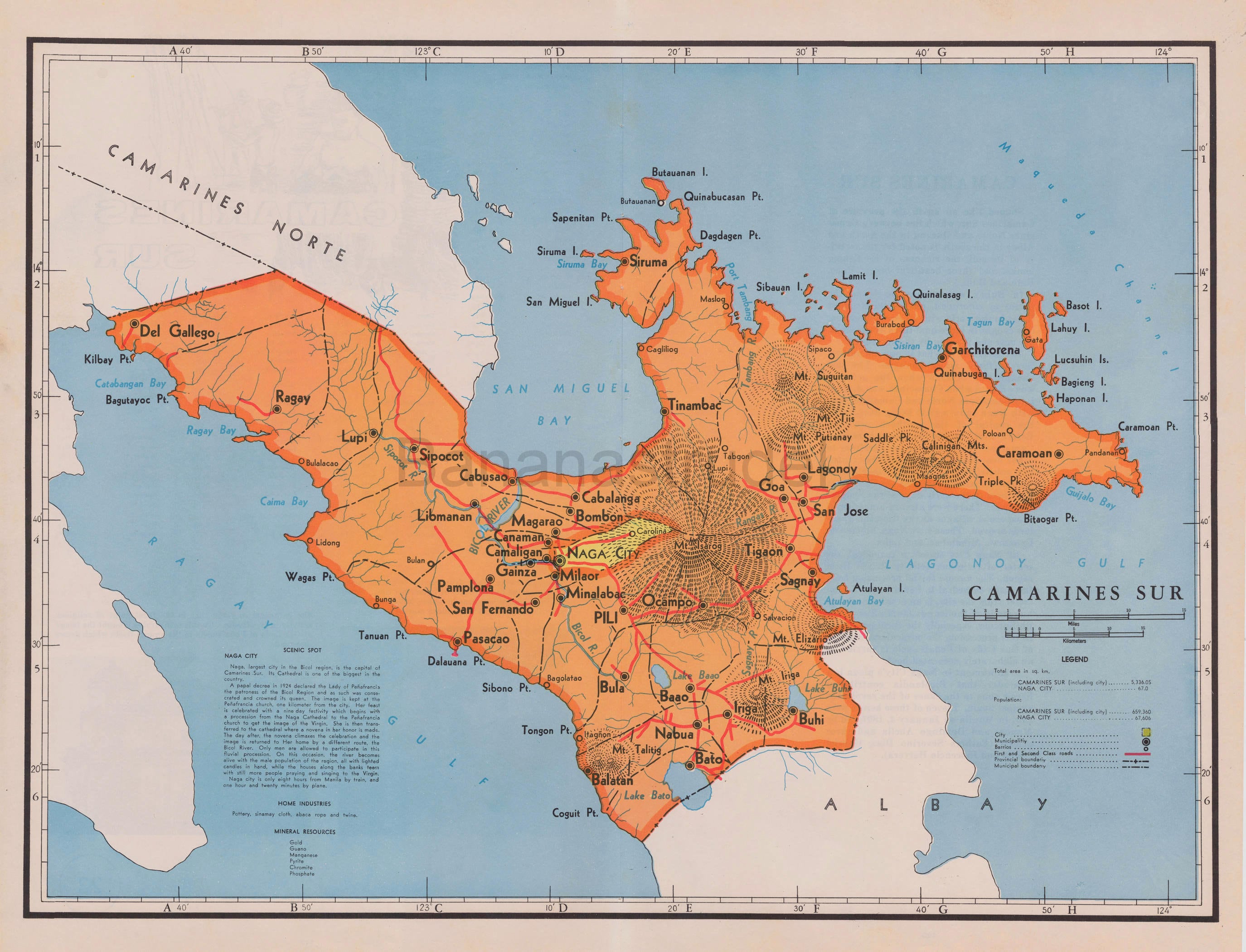 1959 Large Rare Vintage Map of Camarines Sur Philippines - Etsy Canada