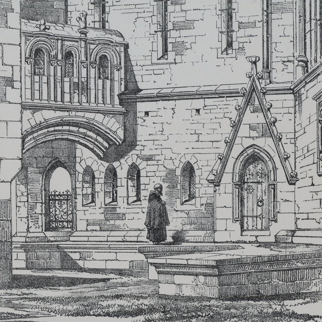 Large Antique Print of Ratisbon Cathedral, Regensburg, Germany ...