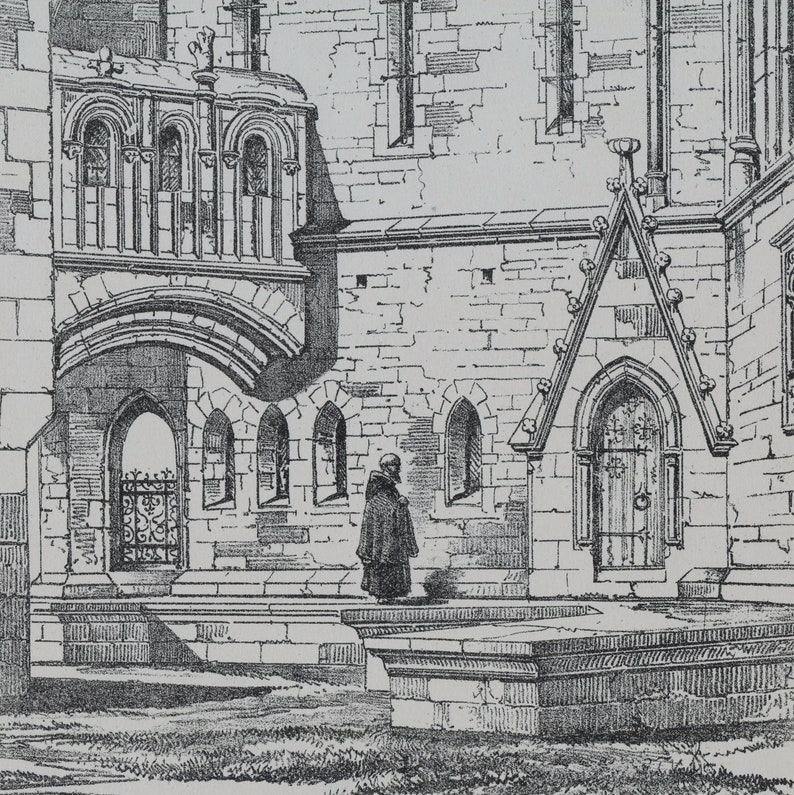 Large Antique Print of Ratisbon Cathedral, Regensburg, Germany ...
