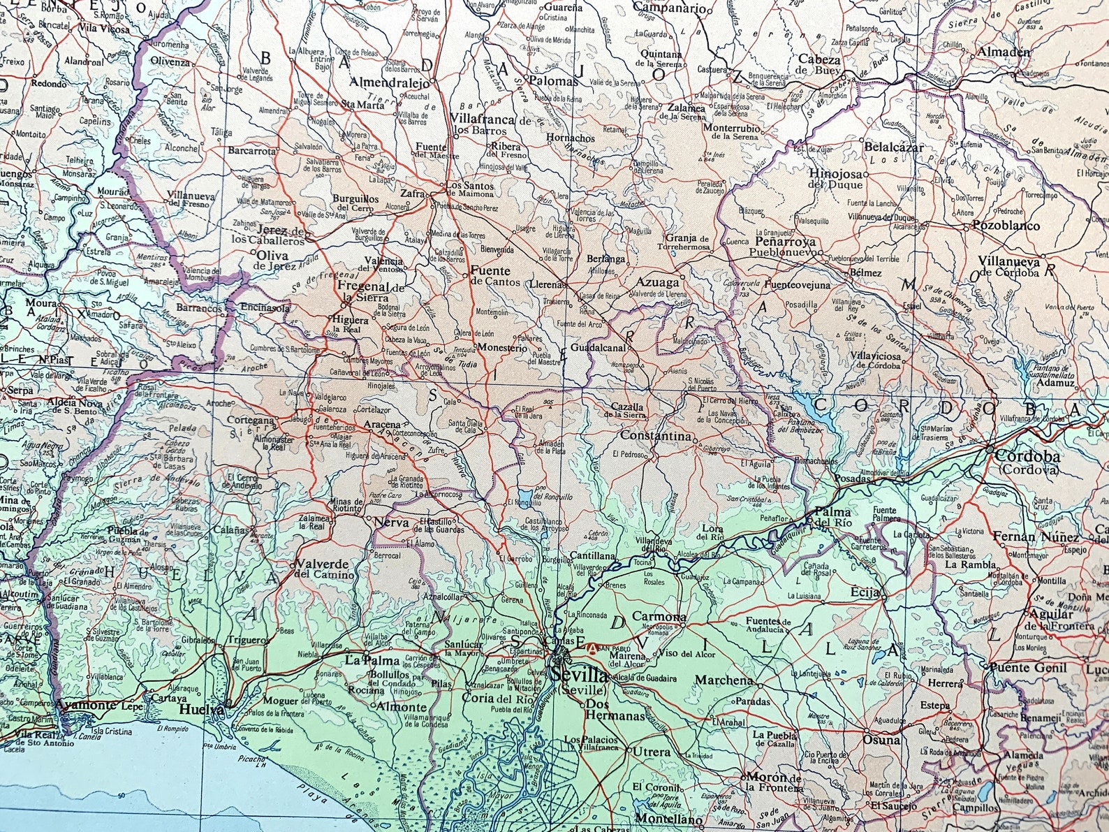 Vintage Map of Southern Spain Large 1958 Map Ibiza - Etsy