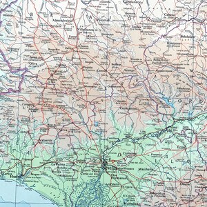 Vintage Map of Southern Spain - Large 1958 Map - Ibiza - Balearic ...