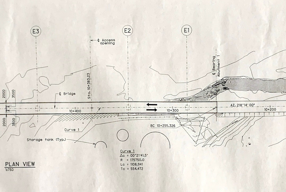 Vintage 1994 Confederation Bridge Blueprint Northumberland Strait ...