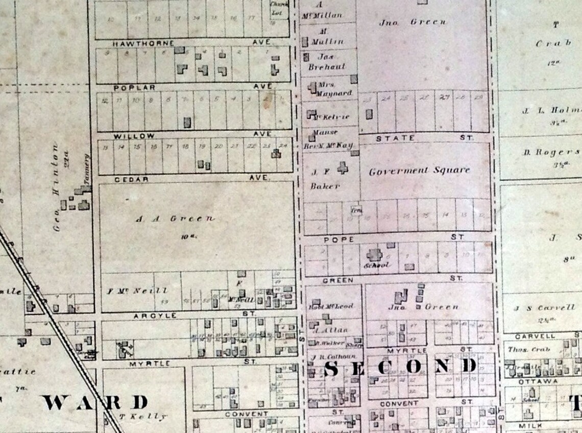 1880 Large Rare Vintage Map of Summerside PEI Vintage City | Etsy